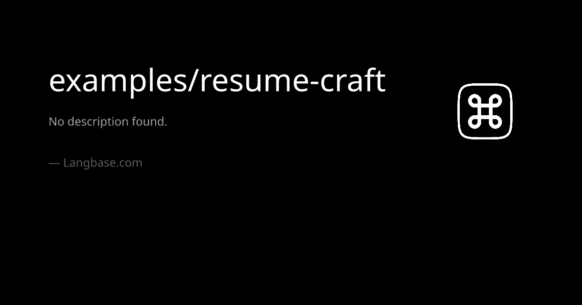 examples/resume-craft · Elevate your job applications with ResumeCraft ...